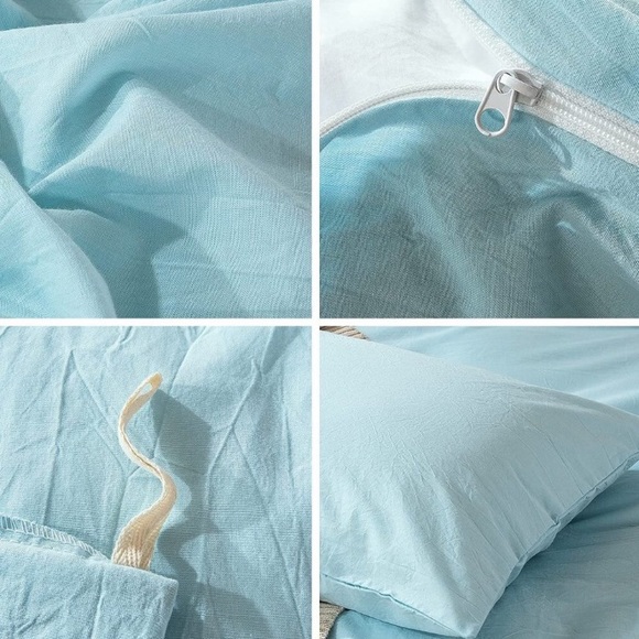 Bedding | Luxury Linen Duvet Cover Light Blue New | Poshmark